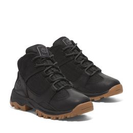 Timberland Kinder Wanderschuh "MT. MADDSEN MID LACE HKR BOOT", Gr. 37, schwarz, Leder, Textil, Schuhe