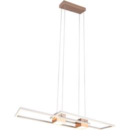 Trio LEUCHTEN LED Pendelleuchte "ALBANY, LED Hängelampe Wohnzimmer mit Fernbedienung, dimmbar, CCT", 1, H: 150cm, 1 Stk., braun, Leuchten, Lichtfarbe