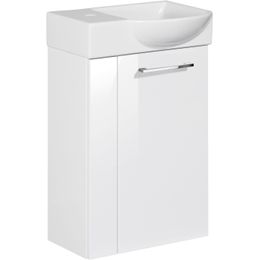 Waschtisch Fackelmann, B:45,5cm H:70,5cm T:32cm, wei&szlig;, Holzwerkstoff, Keramik, Badezimmer, Waschtische, "SBC", bestehend aus Becken und Unterbau,