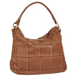 Samantha Look Damen Shopper, braun, Leder, leicht gl&auml;nzend, unifarben, Taschen, echt Leder, Made in Italy