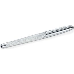 Swarovski Drehkugelschreiber "Crystalline", weiß, Metall, Stifte, mit Swarovski Kristallen