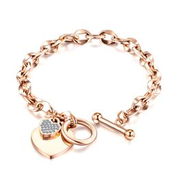 Damen Armband "Strassherz", rosa, Collezione Alessandro, Metall, Armb&auml;nder