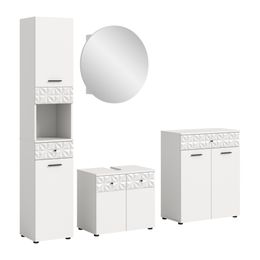 Badezimmer-Set Inosign, B:195cm H:187cm T:37cm, weiß, Holzwerkstoff, MDF, Kastenmöbel-Sets, "VICENZA, TOPSELLER, Breite 195cm, 4-teilig, mit