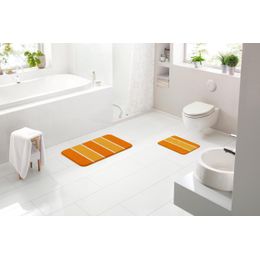 Badematte LINEA DUE, H:18mm, orange, Polyester, Badematten, "Waymore"