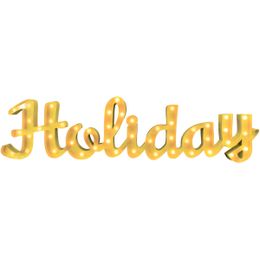 MARQUEE LIGHTS LED Dekolicht "Holiday", 48, H: 38cm, 1 Stk., gelb, Leuchten, Wandlampe, Tischlampe Schriftzug Holiday 48 Leuchtmittel - 149x38 cm