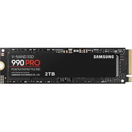 Samsung interne SSD "990 PRO NVMe M.2", 2 TB, Schreibgeschwindigkeitmaximal 6900 MB/s Lesegeschwindigkeitmaximal 7450 MB/s, schwarz, Festplatten