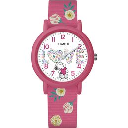 Timex Damen Quarzuhr "PEANUTS WEEKENDER COLOR RUSH", rosa, Armbanduhren, Armbanduhr, Damenuhr,Textilarmband,analog