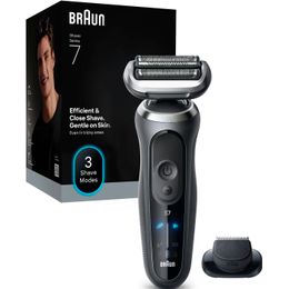 Braun Elektrorasierer "Series 7 72-G1200s", grau, Elektrorasierer, Bis zu 60 Min, Präzisionstrimmer-Aufsatz, 100% wasserdicht