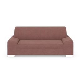 2,5-Sitzer DOMO collection, B:214cm H:85cm T:93cm, lila, Sofas, "Anzio kubisches Design, flache Armlehnen, Breite 214cm", Wahlweise mit Federkern
