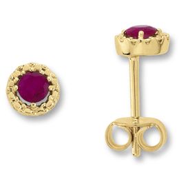 ONE ELEMENT Damen Paar Ohrh&auml;nger "Rubin Ohrringe Ohrstecker aus 333 Gelbgold", Damen, Gelbgold 333 Gold, gold, Gelbgold 333, Gold, Ohrringe, Damen