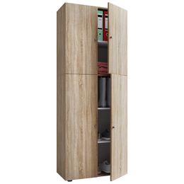 Kleiderschrank Vcm, B:70cm H:184cm T:40cmsonoma, eiche (sägerau), Obermaterial: 100% Holz Wood., Schlafzimmer, Schränke, "Vcm Holz Kleiderschrank