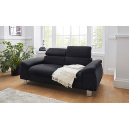 2-Sitzer COTTA, B:177cm T:104cm, grau, Microfaser PRIMABELLE (100% Polyester);Kunstleder SOFTLUX;Feinstruktur (100% Polyester);Kunstleder