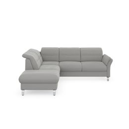 Sit & More Ecksofa SIT & MORE, B:247cm H:85cm T:222cm, silber, Wohnzimmer, Sofas, "Grenoble L-Form mit Federkern", wahlweise mit Bettfunktion, Bettkasten, Arm-