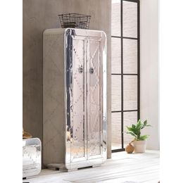 Garderobenschrank Sit, B:80cm H:180cm T:40cm, silber, Holz teilmassiv, Flur, Schr&auml;nke, "Airman"