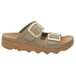 Rohde Damen Pantolette "FOGGIA", Gr. 36, gr&uuml;n, Nubukleder, Schuhe, Sommerschuh, Hausschuh, Strandschuh, Schlappen mit Softfu&szlig;bett