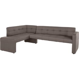 Eckbank, B:197cm H:82cm T:265cm, grau, exxpo - SOFA FASHION, Microfaser (Zusammensetzung: 100% Polyester);Lederfaserstoff (Grundgewebe 41%