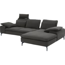 Ecksofa W.Schillig, B:299cm H:83cm T:178cm, grau, Longlife Xtra-Leder Z69: Das feinnarbige, gedeckte Softleder Z69 besticht durch seine