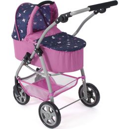 Bayer Chic 2000 CHIC2000 Kinder Kombi-Puppenwagen "Emotion 2.0 Butterfly, rosa", bunt, Kunststoff, Metall, Stoff, B:70cm H:81cm T:70cm, Puppenwagen, inkl. Babywanne,
