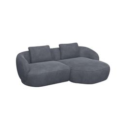 Wohnlandschaft FLEXLUX, B:217cm H:85cm T:146cm, grau, 100% Polyester, Sofas, "Torino, rund, L-Form, Sofa-Ecke mit Recamiere, Longchair-Sofa",