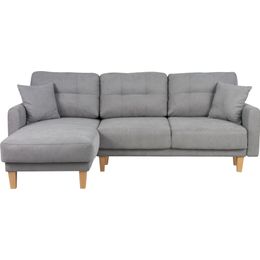 Ecksofa Home Affaire, B:234cm H:89cm T:164cm, grau, Wohnzimmer, Sofas, "TRIPLO optionale Schlafsofa mit Bettkasten, Ma&szlig;e B/T/H: 234/164/89 cm",