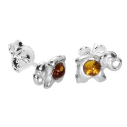 OSTSEE-SCHMUCK Damen Paar Ohrstecker "- Elefant - Silber 925/000 - Bernstein", Silber 925 (Sterlingsilber), silber, Silber 925 (Sterlingsilber),