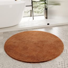 Badematte HOMIE LIVING, H:30mm, orange, Polyester, Badematten, "Porto Azzurro", Badteppich, uni, rechteckig & rund, waschbar, Badezimmerteppich