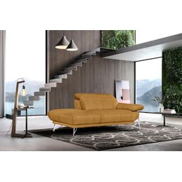Egoitaliano Damen Ottomane "Anais, erstklassiges Designsofa, Breite 179 cm, Fußfarbe chrom", B/H/T: 179cm x 74cm x 106cm, Luxus-Microfaser