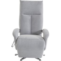 Sit & More TV-Sessel SIT & MORE, B:74cm H:117cm T:85cm, silber, 90%Polyester, 10%Polyamid, Sessel, "Tycoon mit Kopfteilverstellung und 360 Drehfunktion",