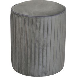 Hocker Home Affaire, B:38cm H:46cm T:38cm, grau, Samtbezug 100% Polyester, Garten, Hocker