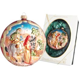 Weihnachtsbaumkugel "Reise nach Bethlehem", 12cm, bunt, KREBS GLAS LAUSCHA, Weihnachtsbaumkugeln, mundgeblasen
