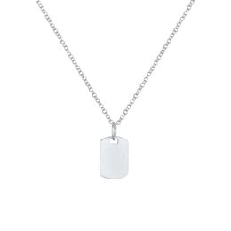 Kuzzoi Herren Kette mit Anh&auml;nger "Herren Dog Tag Military Platte Brushed 925 Silber", 60, ohne Stein, Silber 925 (Sterlingsilber), L: 50, silber,