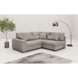 Ecksofa MR. COUCH, B:227cm H:68cm T:190cm, grau, Dolce (100% Polyester), Wohnzimmer, Sofas, "Hilla L-Form, bis 140 kg belastbar", mit
