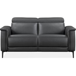 2-Sitzer Home Affaire, B:160cm H:97cm T:100cm, grau, Kunstleder 100% Polyurethan, Sofas, "Lund", manueller od. elektrischer Relaxfunktion und USB-C