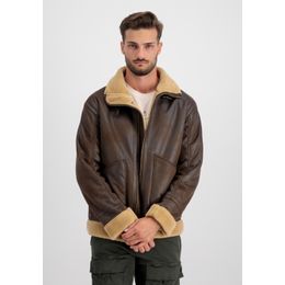 Herren Lederjacke "B-3 Arctic", braun, Gr. XL, Alpha Industries, Obermaterial: 100% Polyester, Jacken