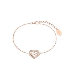 s.Oliver Damen Armband "Herz/Infinity/Unendlichkeitsschleife", 20cm, Silber 925 (Sterlingsilber), rosa, Silber 925 (Sterlingsilber), Armbänder, mit