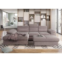 Sit & More Ecksofa SIT & MORE, B:295cm H:87cm T:180cm, braun, 100% Polyester, Wohnzimmer, Sofas, "Cabrio L-Form, B: 295 cm, mit Sitztiefen-, Arm- &