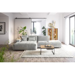 Ecksofa Musterring, B:330cm H:81cm T:190cm, grau, 100% Polyester, Wohnzimmer, Sofas, "Lucia", verschiedene Farben, gro&szlig;er Longchair mit Armlehne,