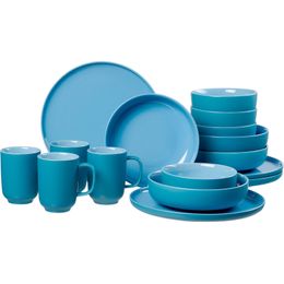 Ritzenhoff & Breker Kombiservice "Geschirr-Set, Service Jasper", 16 Stk., blau, RITZENHOFF & BREKER, Geschirr-Sets, im Scandic Style, 16 Teile, für 4 Personen
