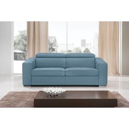 Schlafsofa Egoitaliano, B:226cm H:97cm T:103cm, blau, Luxus-Micofaser Lederoptik (100% Polyester) ist ein neues technisches Gewebe mit einem