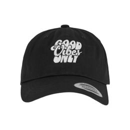 MisterTee Damen Snapback Cap "MisterTee Good Vibes Only Low Profile Cotton Twill"schwarz, bedruckt, 100% Baumwolle, Caps