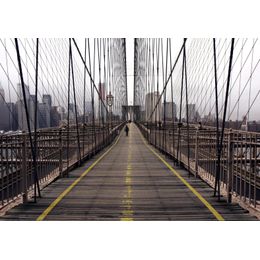 papermoon Fototapete "Brookly Bridge", B/L: 5m x 2,8m, Bahnen: 10 Stk., bunt, Tapeten