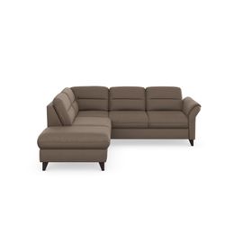 Sit & More Ecksofa SIT & MORE, B:253cm H:87cm T:212cm, braun, 100% Polyester, Wohnzimmer, Sofas, "Mellum L-Form", Federkern, wahlweise mit Bettfunktion,