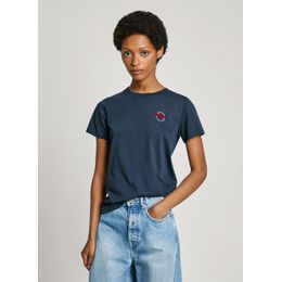 Pepe Jeans Damen T-Shirt "GABRIELA", blau, Gr. L, Jersey, Obermaterial: 100% Baumwolle, Shirts