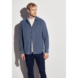 Street One MEN Herren Langarmhemd, blau, Gr. XXL, unifarben, Cord, 100% Baumwolle, Hemden, aus reiner Baumwolle
