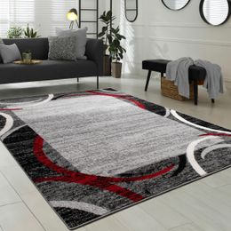 L&auml;ufer Paco Home, B:80cm H:13mm L:300cm, rot, Kunstfaser, Flur, Teppiche, "Sinai 059", Kurzflor, mit Bord&uuml;re, ideal im Wohnzimmer & Schlafzimmer