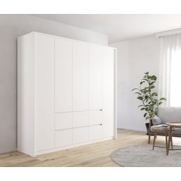 Dreht&uuml;renschrank Rauch, B:230cm H:212cm T:58cm, wei&szlig;, Holzwerkstoff, Schr&auml;nke, "Mainz mit Passepartout", optional mit Beleuchtung, Au&szlig;ent&uuml;ren mit