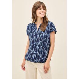 Cecil Damen Shirtbluse, blau, Gr. XS, bedruckt, Stoff, 100% Viskose, Blusen, aus softer Viskose