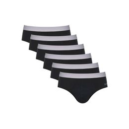 Sloggi Herren Slip "Slip GO ABC 2.0 Brief 6er Pack", Gr. S, schwarz, Obermaterial: 95% Baumwolle CO. 5% Elasthan EL., Unterhosen