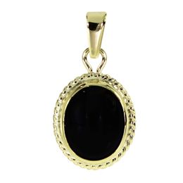 OSTSEE-SCHMUCK Damen Kettenanh&auml;nger "- Jolin - Gold 333/000 - Onyx", Gelbgold 333, gold, Gelbgold 333, Schmuckanh&auml;nger