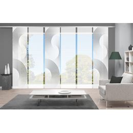Schiebegardine Vision, B:60cm H:260cm, grau, Polyester, Wohnzimmer, Gardinen, "BEXON", SET,SCHIEBEVORHANG,BAMBUS,DIGITALDRUCK